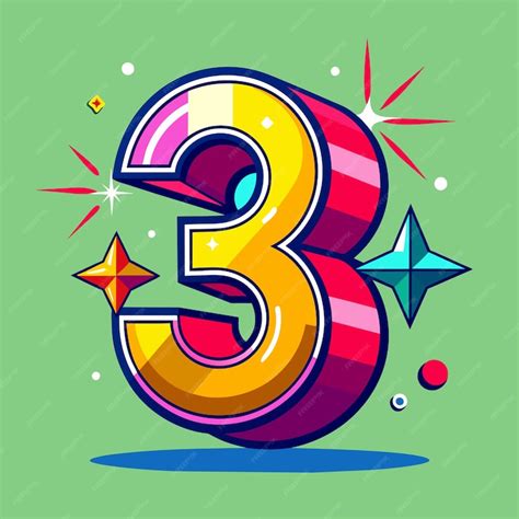 Three Number Or Number 3 3d Premium Ai Generated Vector