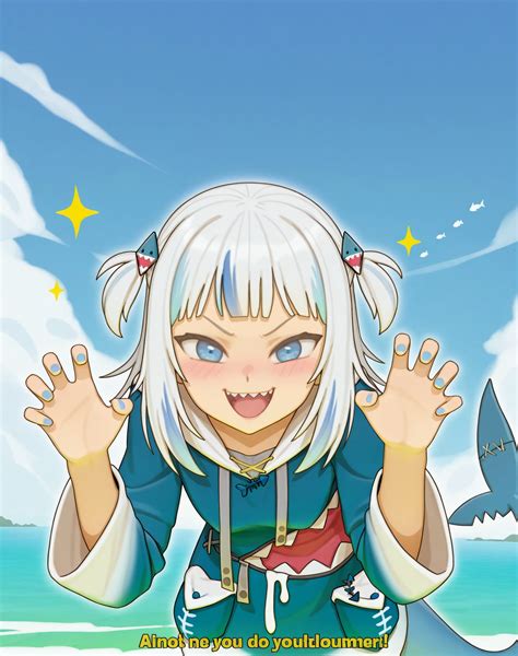 Anime Girl With White Hair And Blue Eyes Standing On The Beach Seaart Ai