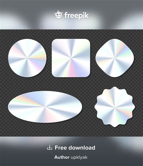 모양이 다른 홀로그램 스티커 무료 벡터 웹디자인 스티커 배너