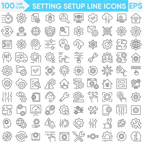 Premium Vector Setting Setup Line Icons Vector And Illustrator Set