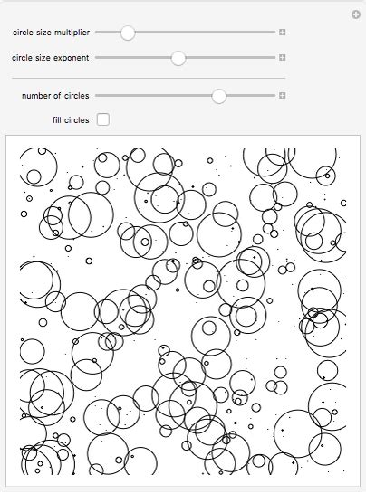Random Circles With Power Law Sizes Wolfram Demonstrations Project
