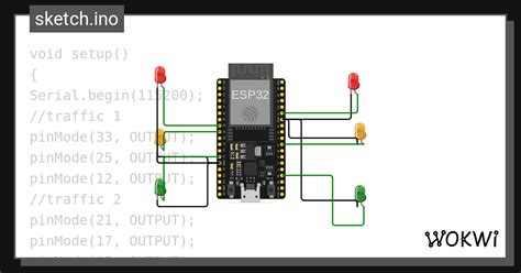 Traffic Light Series Wokwi Esp32 Stm32 Arduino Simulator