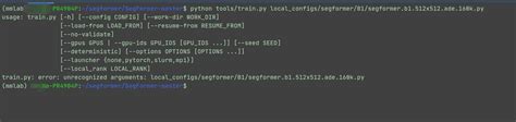 Training Error Unrecognized Arguments Issue NVlabs SegFormer GitHub