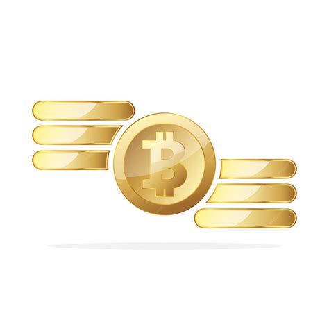 Premium Vector Golden Bitcoin Coins Vector Illustration
