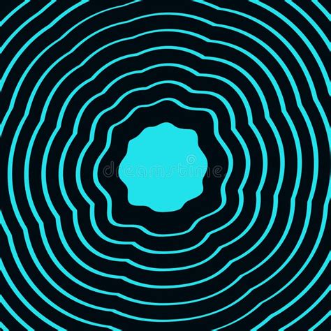 Wave Blue Lines Circle Ring Frame Abstract Futuristic Line Background Flat Design Elements