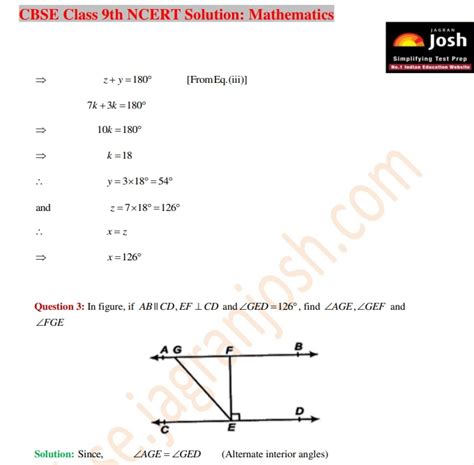 Ncert Solutions For Class 9 Maths Exercise 6 2 Chapter 6 Lines And Angles