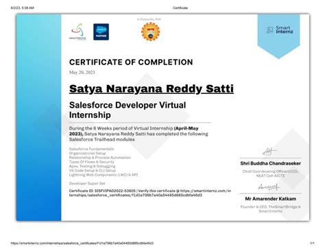 Satya Narayana Reddy Satti On Linkedin Salesforce Skilledonsalesforce Thesmartbridge Aicte