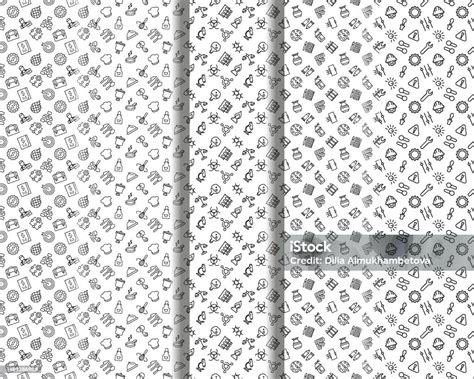 프로그래밍 요리 화학 그리기 직물 섬유 배경 화면 엽서 플래 카드 수리의 벡터 원활한 패턴 세트 개념에 대한 스톡 벡터 아트 및