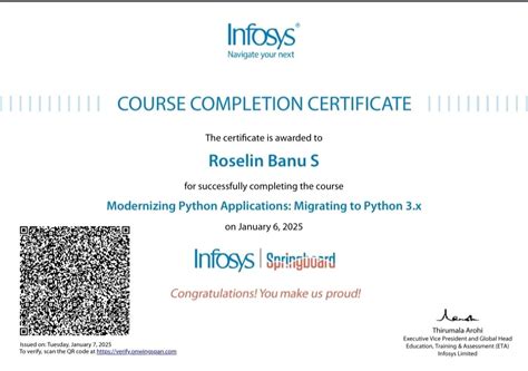 roselin banu s on linkedin careergrowth python modernization upskilling