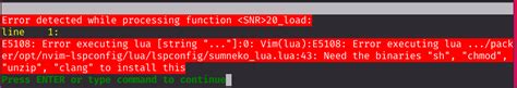 Sumneko Lua Install Fails Asking For Chmod Unzip Etc Issue Neovim Nvim Lspconfig