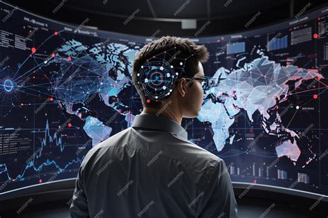 Premium Photo A Businessman Harnessing Ai Big Data Digital Neural
