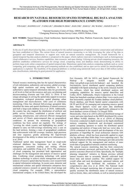 Pdf Research On Natural Resources Spatio Temporal Big Data Analysis Platform For High