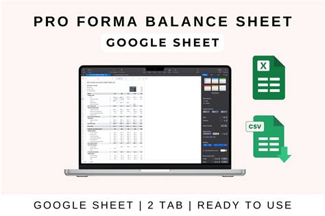 Pro Forma Balance Sheet Template Graphic By Realtor Templates