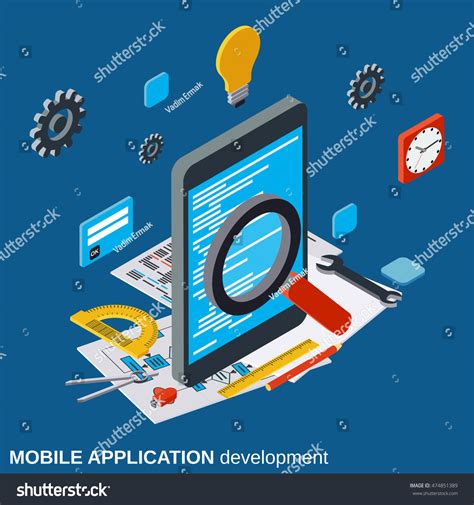Mobile Application Development Program Coding Algorithm Stock Vector Royalty Free