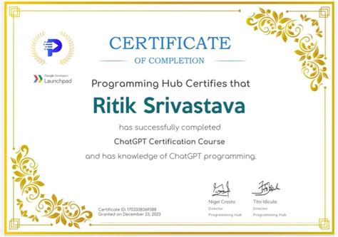 Ritik Srivastava On Linkedin Completed Programming Hub Basics Of Chatgpt Course Starting Is