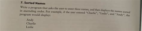 Solved 3 Page 182 7 Sorted Names Create A Flowchart For