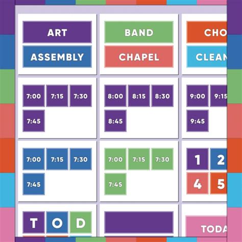 Jewel Box Class Schedule Display Printable Visual Timetable For Classroom