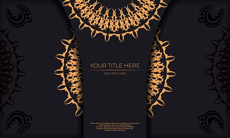 빈티지 장식품이 있는 프린트 레디 초대 디자인 고급 모노그램 장식품과 텍스트에 대한 장소와 검은 배너 템플릿 검은색에 대한 스톡