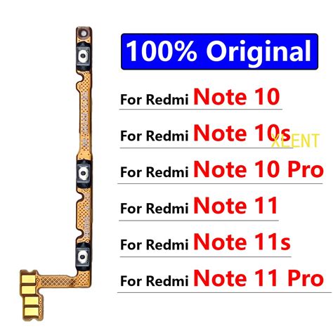 Original Power On Off Button Sound Volume Flex Cable For Xiaomi Redmi Note 10 10s 11 11s Pro 4G