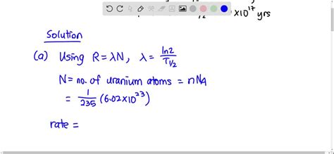⏩solvedthe Spontaneous Fission Rate Of 238 U Is 1 Fission Per Numerade