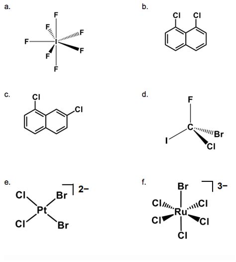 solved use a flowchart to determine the point group for each