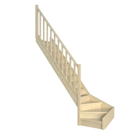 Dedeman Scara Lemn Brad Casablanca Cu Turnanta Stanga 13 Trepte