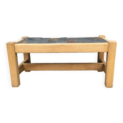 Table Basse Chêne Massif Et Ardoise 1970 Selency Table Basse Chêne Massif Et Ardoise 1970 Selency