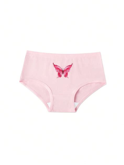 5pcs Multi Color Y2k Heart Butterfly Angel Printed Triangle Panties For