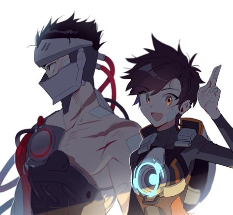 Tracer Genji And Blackwatch Genji Overwatch Drawn By Maro Lij Danbooru