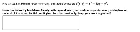 Solved Find All Local Maximum Local Minimum And Saddle