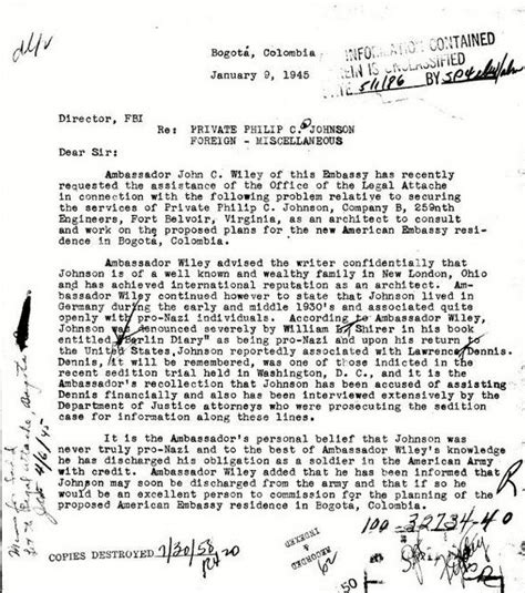 Philip Johnson Sex And Nazis Can Do Quite Well Fbi Report Media