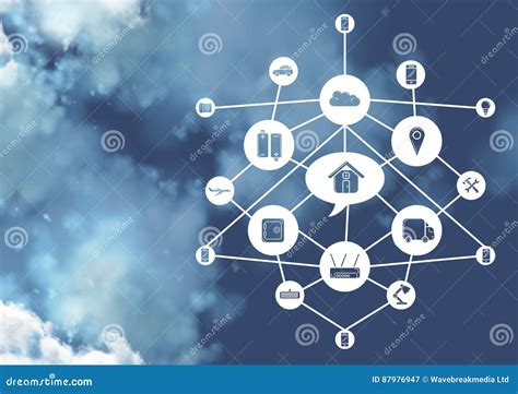 Interface Design Of Connectivity Icons In Cloud Computing Concept Stock Image Image Of