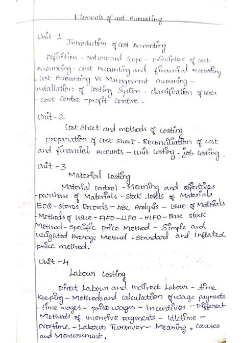Cost Accounting Full Notes Studocu