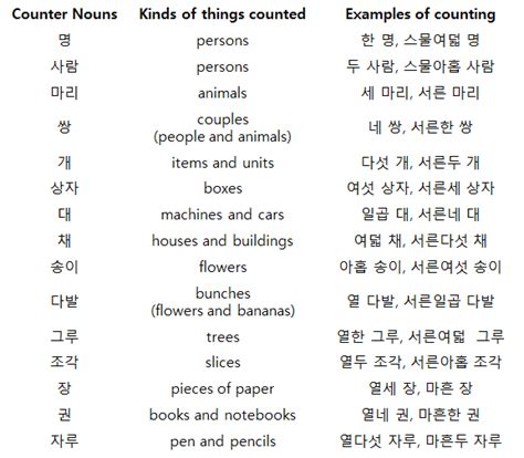 Bruce The Korean Counter Nouns Numeral Classifier 분류사