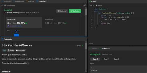 Shubham Bhardwaj On Linkedin Codingchallenge Day28 Stringdifference