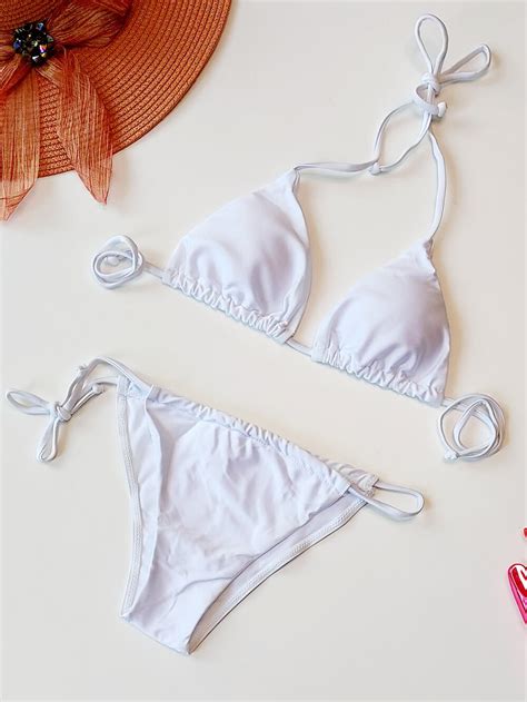 لباس مایو بیکینی ناز و کیوت دو تیکه پشت باز زنانه برند شین آبی رنگ ضد