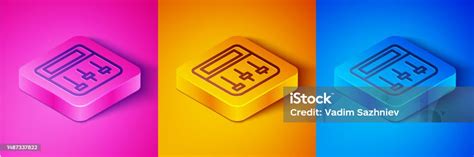 분홍색과 주황색 파란색 배경에 격리 된 등색 라인 드럼 머신 음악 프로듀서 장비 아이콘 정사각형 버튼입니다 벡터 3차원 형태에 대한 스톡 벡터 아트 및 기타 이미지 Istock