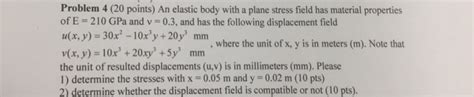 Solved Problem Points An Elastic Body With A Plane Chegg
