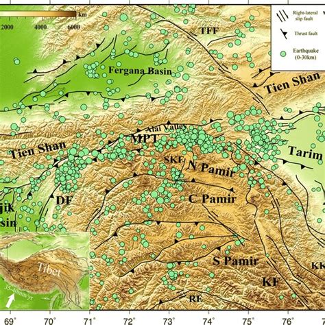 Tectonic Map Of The Pamir Tectonic Syntaxis Located In The Northwestern