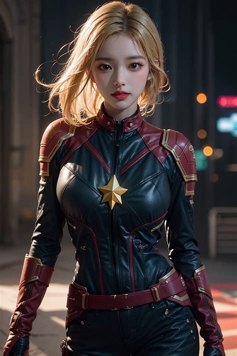 Ai로 생성한 더 마블즈 캡틴마블 코스프레 실사풍 이미지 2