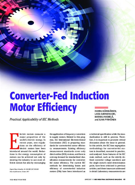 Pdf Converter Fed Induction Motor Efficiency Practical Applicability Of Iec Methods Lassi