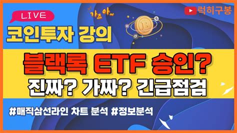 비트코인 실시간방송 16일 부터 20일까지 패턴 중요 블랙록 Etf 승인 코인뉴스 정보 비트코인 리플코인 비트코인실시간방송 이더리움 Btc Eth Xrp