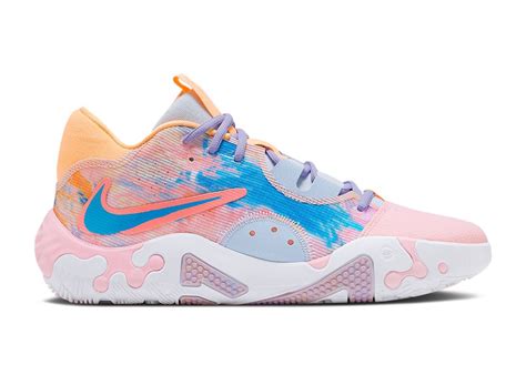Mens Nike Pg 6 Painted Swoosh Sneakers Pinkblueorange