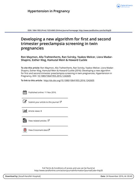 Pdf Developing A New Algorithm For First And Second Trimester