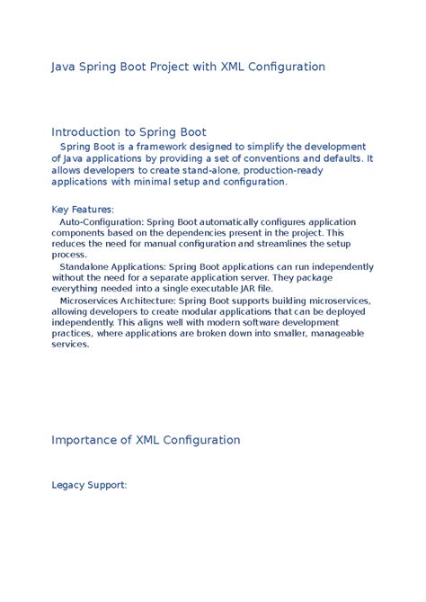 Java Spring Boot Project With Xml Configuration Java Spring Boot