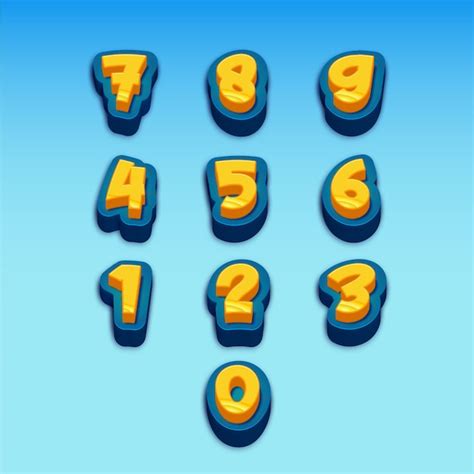 Conjunto De Números Divertidos Vector Premium