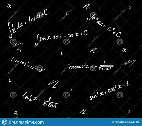 Seamless Pattern Mathematical Formulas On A Blackboard Stock Vector Illustration Of