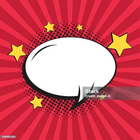 빨간색과 분홍색 배경에 검은색 하프톤 그림자에 노란색 별이 있는 복고풍 빈 만화 거품과 요소 벡터 일러스트 레이 션 가격에 대한 스톡 벡터 아트 및 기타 이미지 Istock