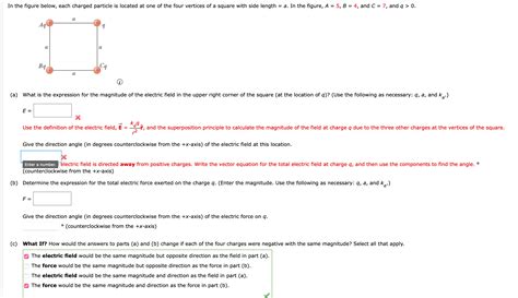 Solved In The Figure Below Each Charged Particle Is Located Chegg Com
