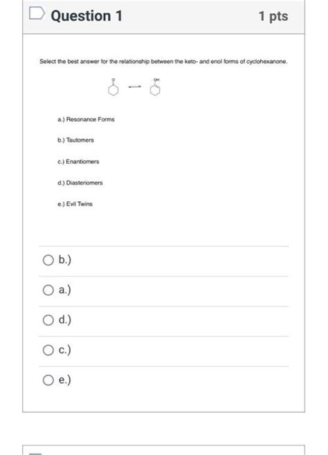 solved question 1 1 pts select the best answer for the